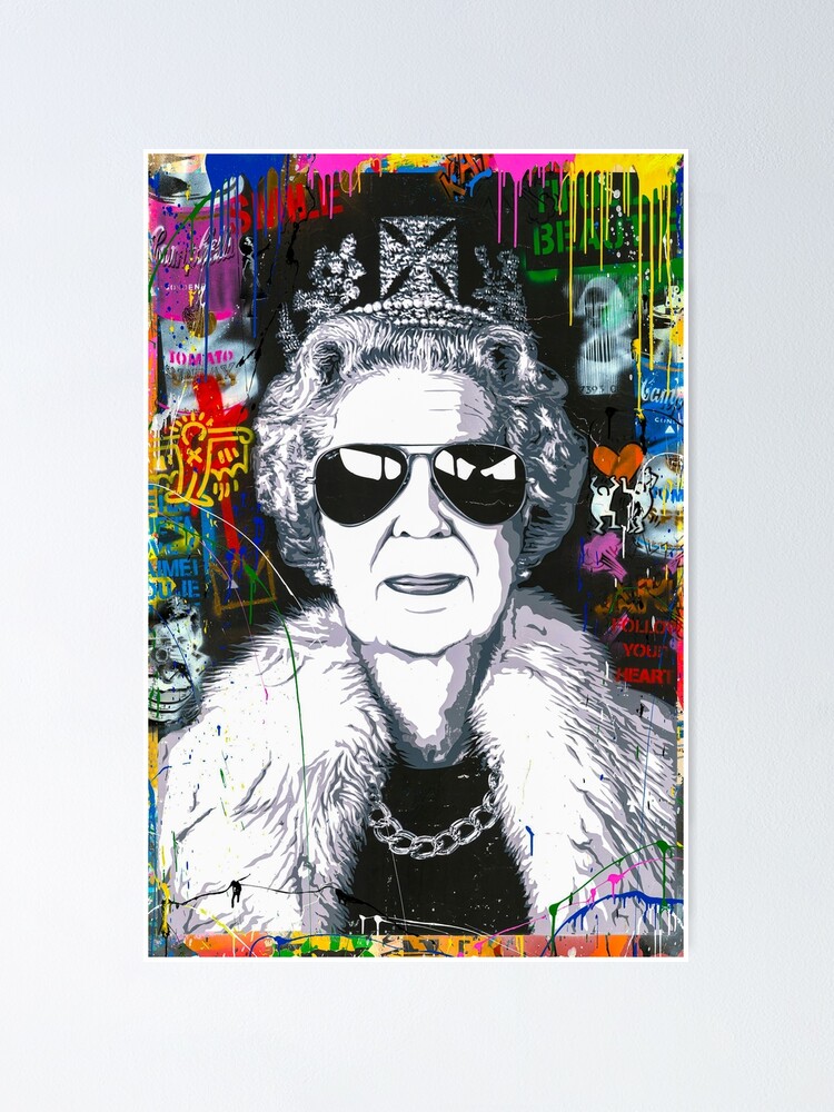 "Queen Elizabeth II Art Graffiti Style" Poster for Sale by ...