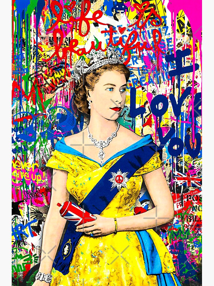 "Queen Elizabeth II Art Graffiti Style" Sticker for Sale by ...