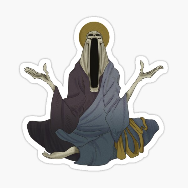 "Praying Meditating Dark Monk" Sticker for Sale by Raxec | Redbubble