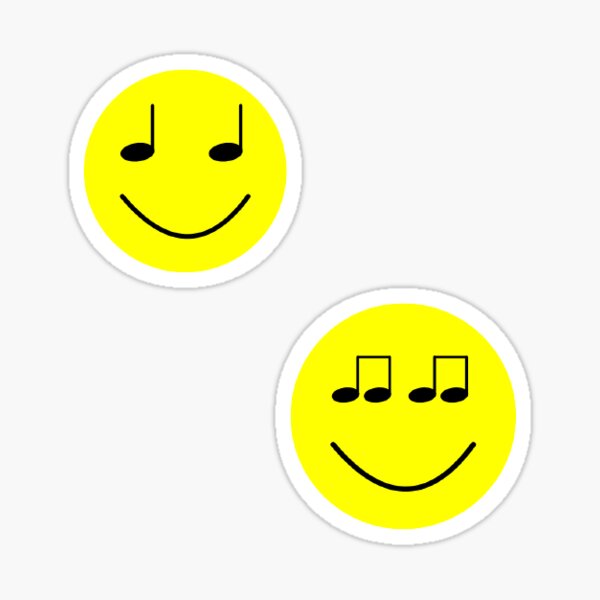 "MUSIC NOTE SMILEY Sticker Pack" Sticker for Sale by BFABaby | Redbubble