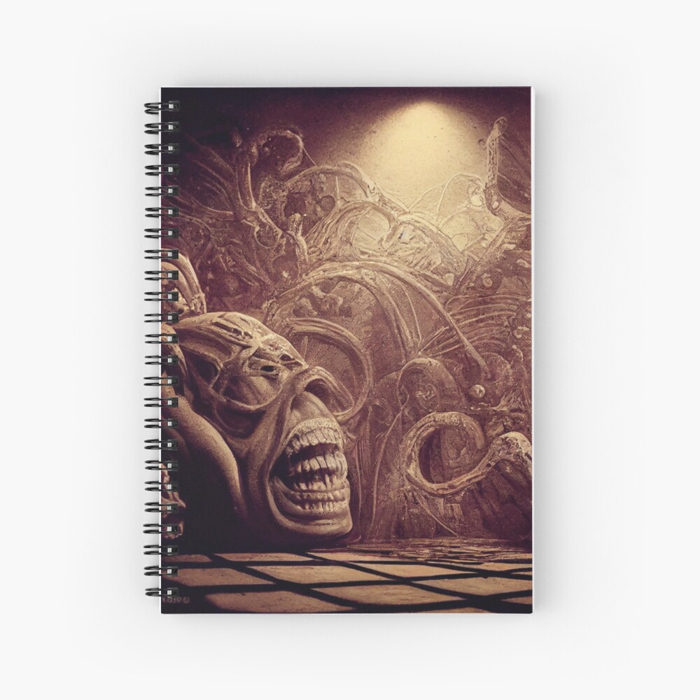 "lucha libre wrestling ring horror ai generated art" Spiral Notebook ...