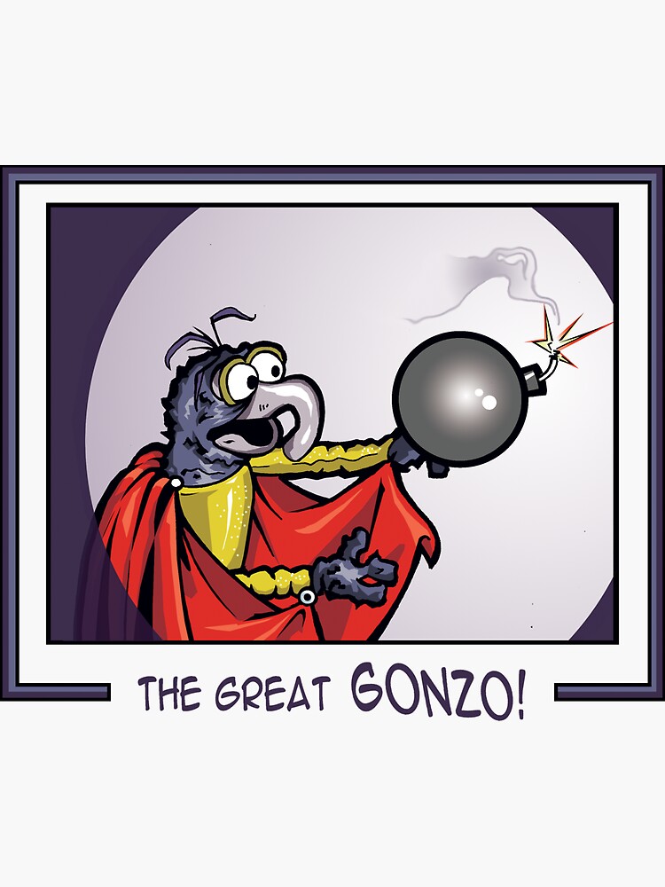 "The Great Gonzo" Sticker for Sale by Action-Nate | Redbubble