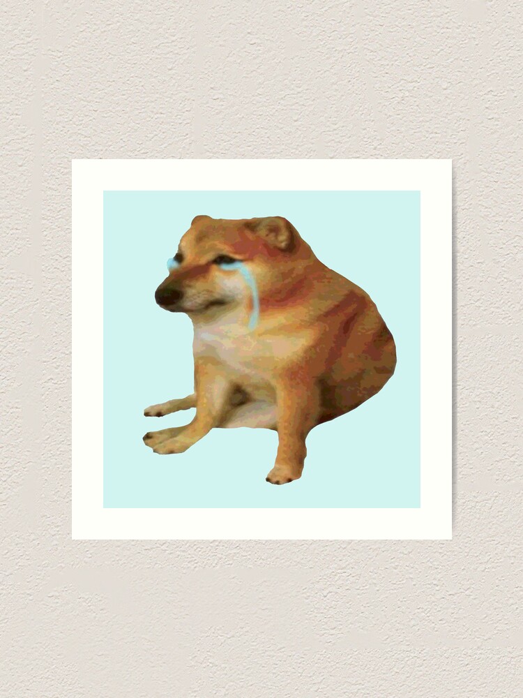 "sad cheems" Art Print for Sale by bubblybathtime | Redbubble