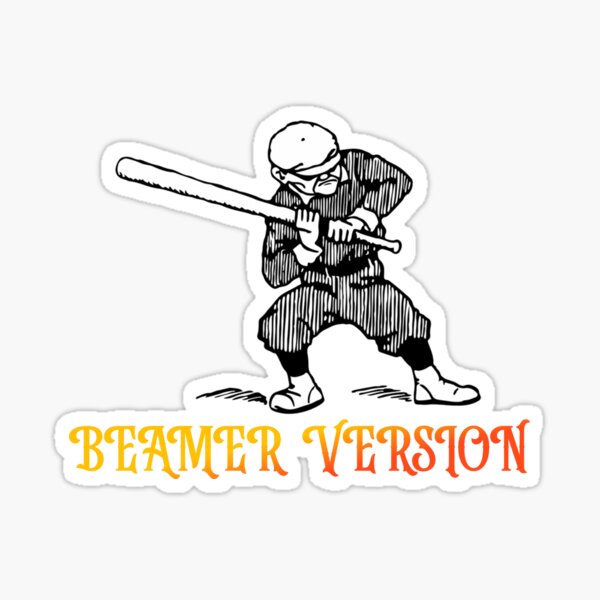 "Beamer version in beamer we trust a league of their own" Sticker for ...