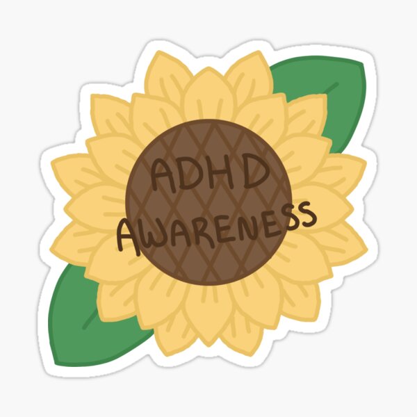 "ADHD Awareness" Sticker for Sale by BooTheOnionRing | Redbubble