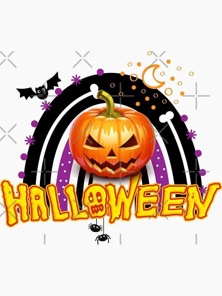 "Halloween pumpkin." Sticker for Sale by Art-Vibrations | Redbubble