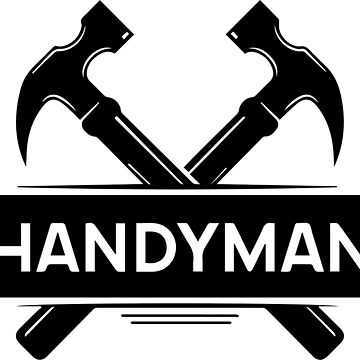 "HandyMan logo with hammers" Sticker by rubenarocho | Redbubble
