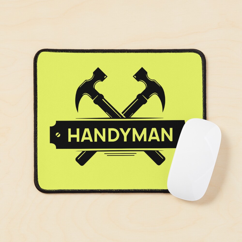 "HandyMan logo with hammers" Sticker by rubenarocho | Redbubble