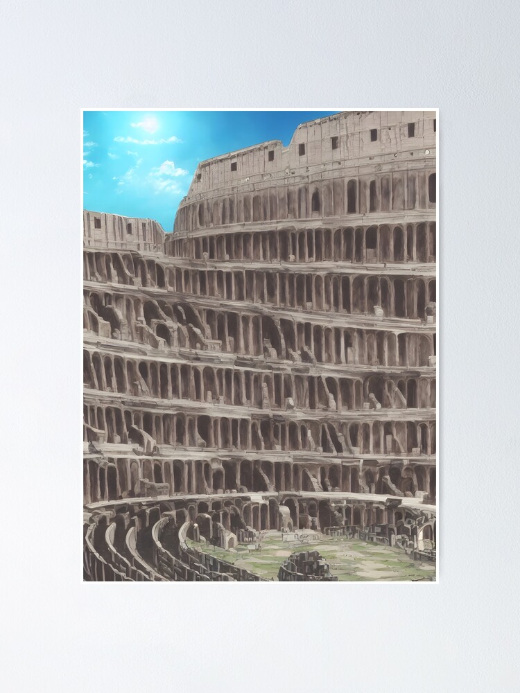 "Anime Background: The colosseum " Poster for Sale by Art-of-AI | Redbubble