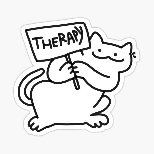 "Therapy cat " Sticker for Sale by vsnapdragon | Redbubble
