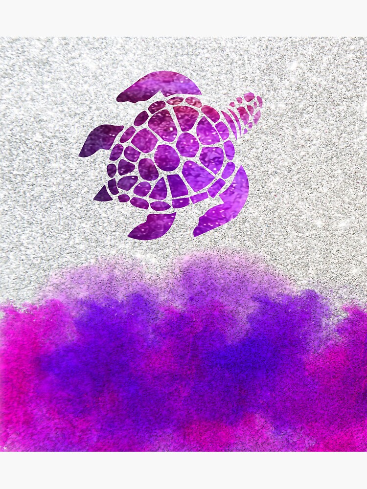 "Purple Turtle backgroud Glitter" Sticker for Sale by CarmenFricke ...