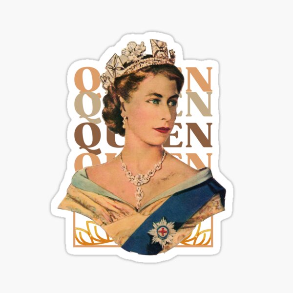Uk Queen Portrait Queen Queen Elizabeth Ii Sticker For Sale By