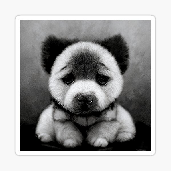 "Sad Cute Akita Puppy Dog" Sticker for Sale by SadPuppyStore | Redbubble