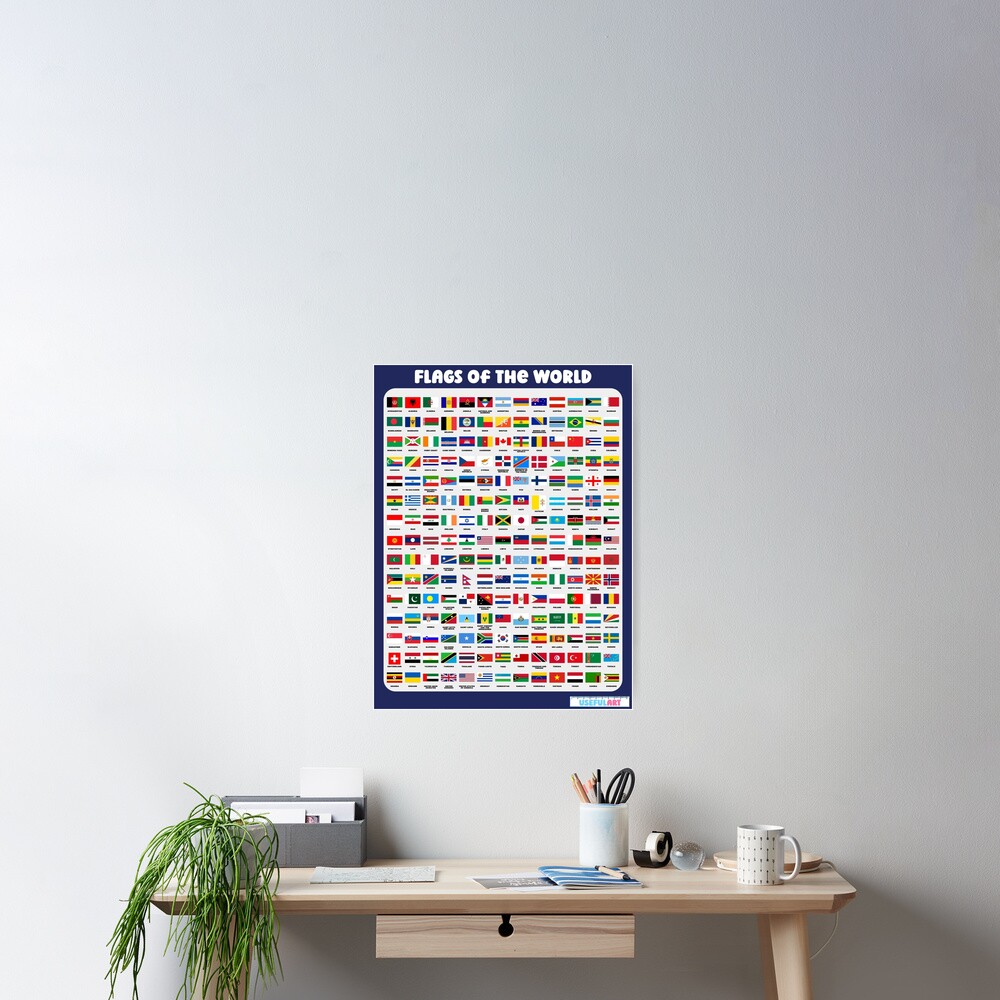 "Flags Of The World With Names " Poster for Sale by USEFULART-Shop ...