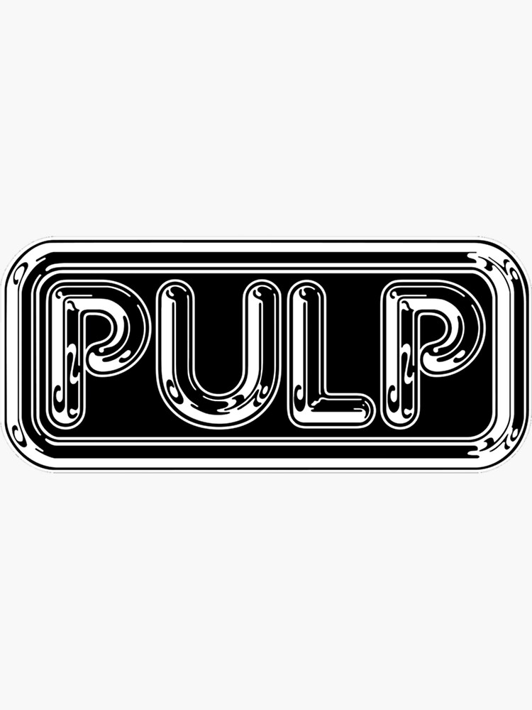 "Pulp Rounded Black Logo Band" Sticker for Sale by KONAMARY | Redbubble