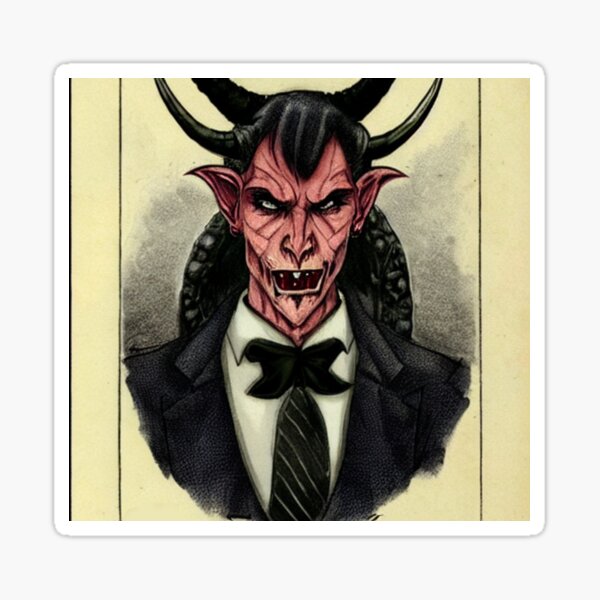 "An Angry Demon with Droopy Pointed Ears" Sticker for Sale by ...