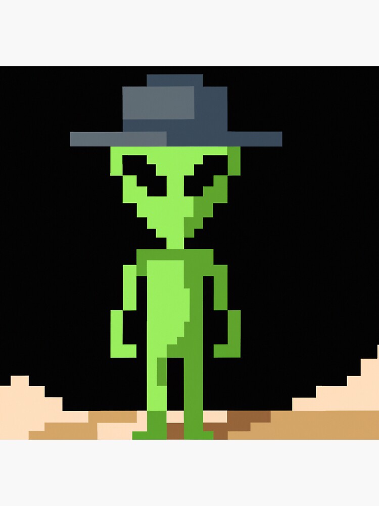 "Mysterious Martian Pixel Art " Sticker for Sale by VentusDesigns ...
