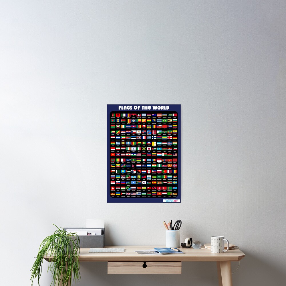 "Flags Of The World With Names " Poster for Sale by USEFULART-Shop ...