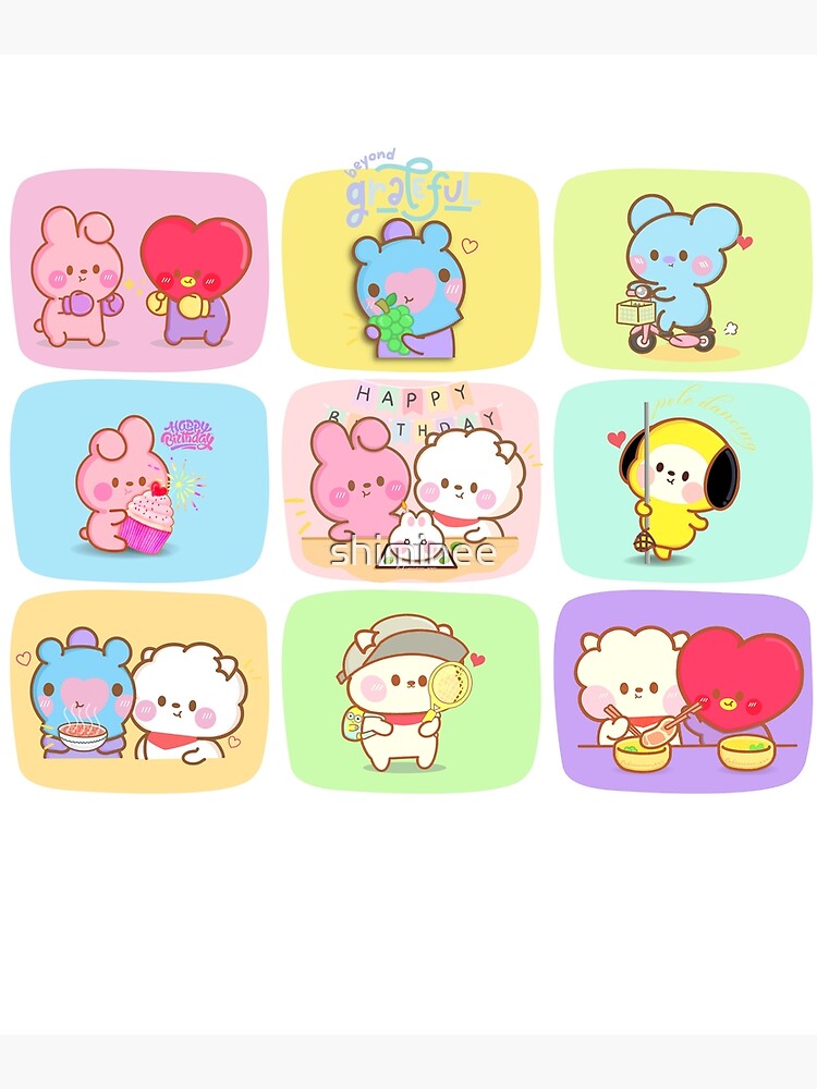 "Cute Kawaii Chibi BTS BT21 characters BTS post on IG" Poster for Sale ...