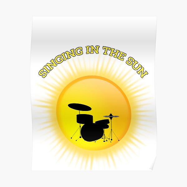 Singing In The Sun Yoga Cute Smiling Sun Beach Sunshine Poster For