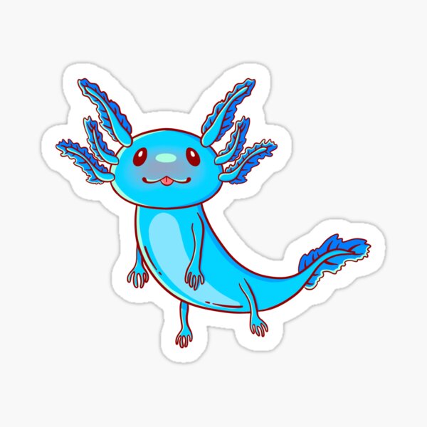 "Light Blue Axolotl" Sticker for Sale by SpookyShroomArt | Redbubble