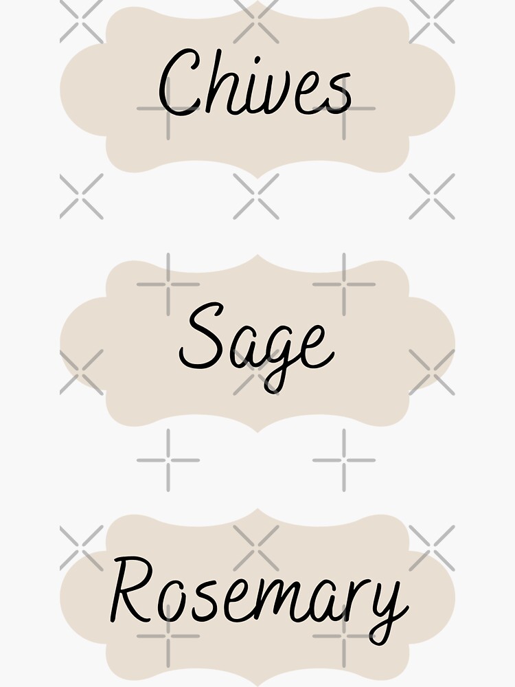 "Simple Indoor Herb Garden Labels - Chives, Sage, Rosemary - Herb Name ...