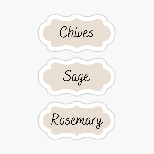 "Simple Indoor Herb Garden Labels - Chives, Sage, Rosemary - Herb Name ...