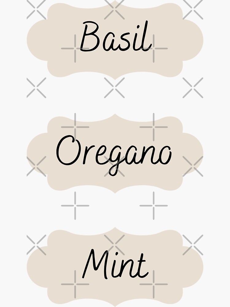 "Simple Indoor Herb Garden Labels - Basil, Oregano, Mint - Herb Name ...