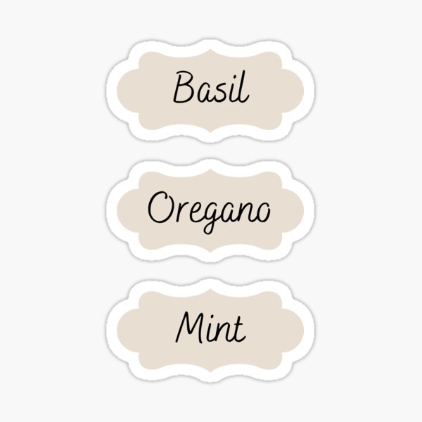 "Simple Indoor Herb Garden Labels - Basil, Oregano, Mint - Herb Name ...