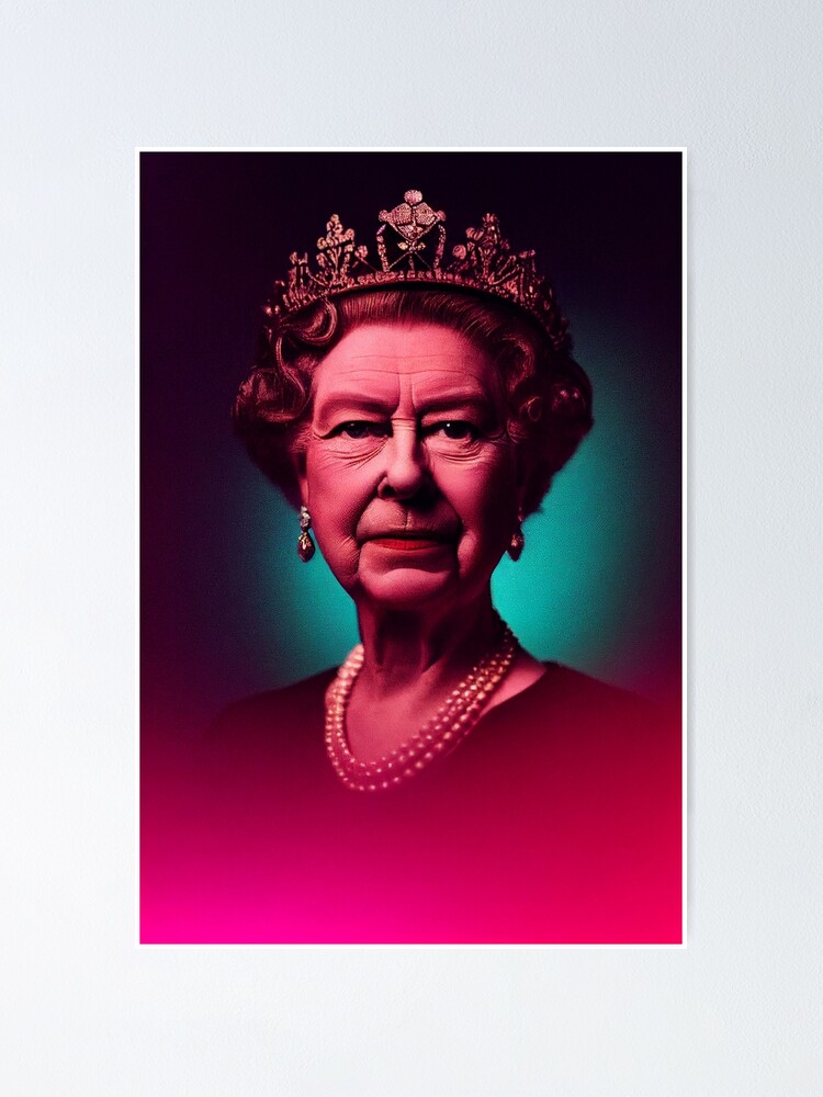"Queen Elizabeth II" Poster for Sale by synthwaveai | Redbubble