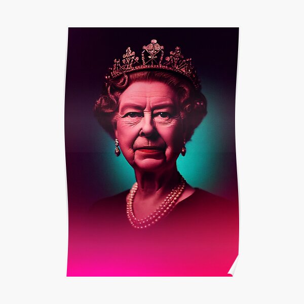 "Queen Elizabeth II" Poster for Sale by synthwaveai | Redbubble