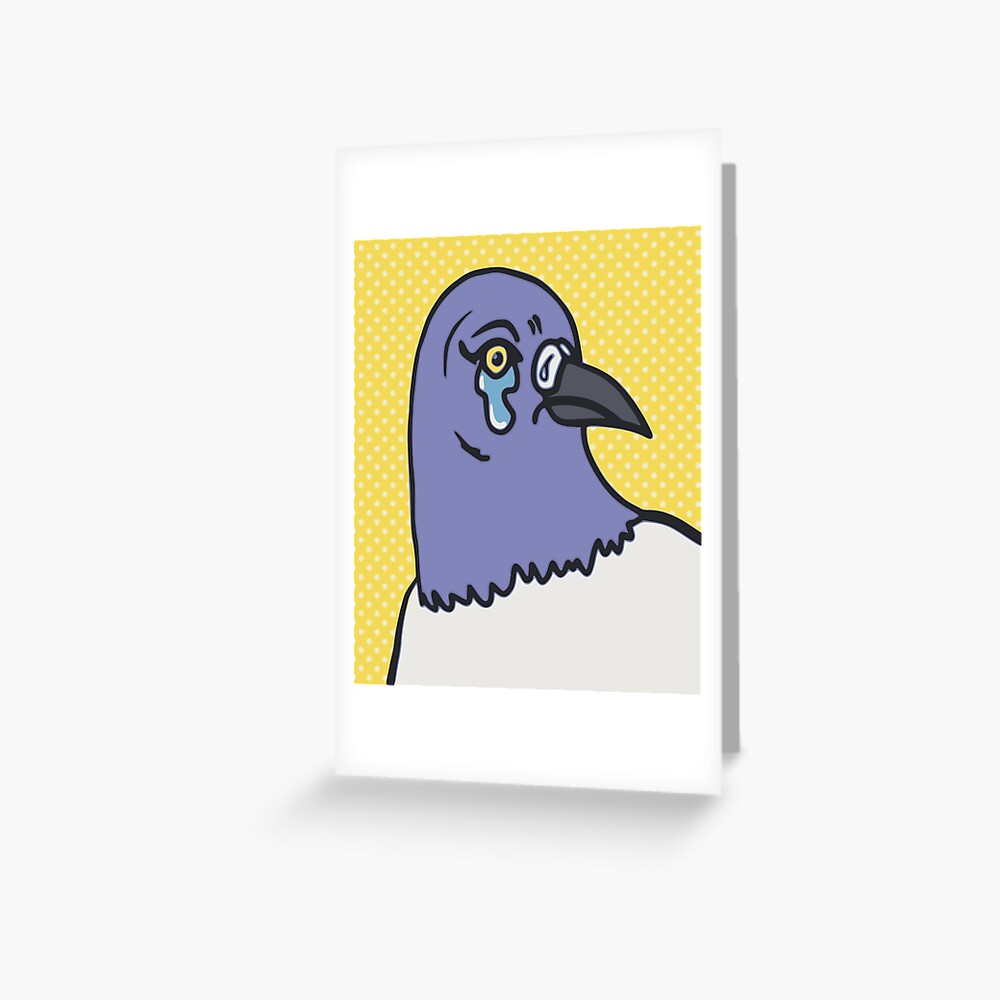 "Retro Comic Crying Pigeon" Greeting Card for Sale by FlockOfSeagals ...