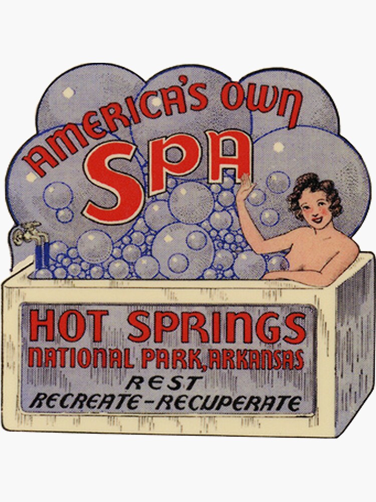 "Hot Springs National Park Arkansas Vintage Retro Travel Decal" Sticker ...