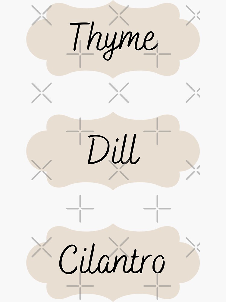 "Simple Indoor Herb Garden Labels - Thyme, Dill, Cilantro - Herb Name ...