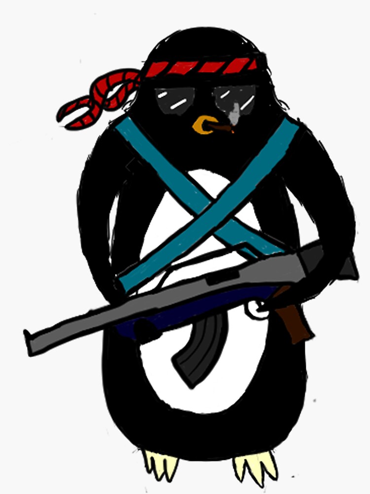 "Weaponized Assault Penguin Private Flightless" Sticker for Sale by Pvt ...