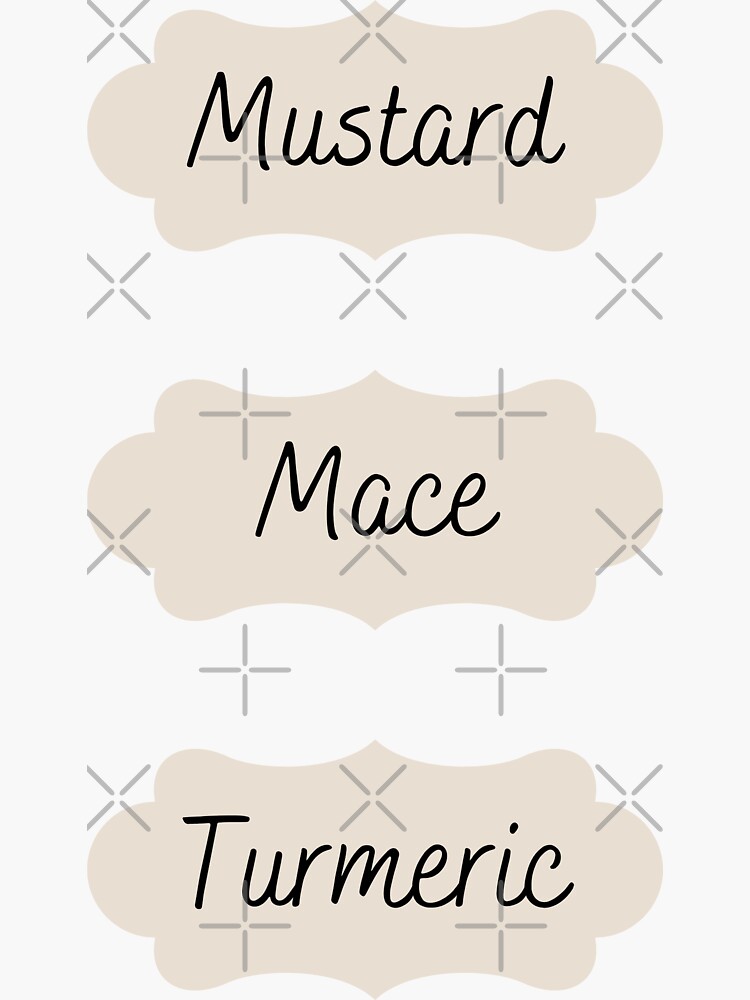 "Simple Indoor Herb Garden Labels - Mustard, Mace, Turmeric - Herb Name ...
