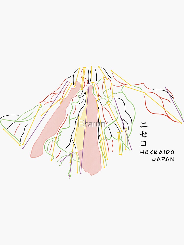 "Niseko Japan Piste Map Light" Sticker for Sale by Brawni | Redbubble