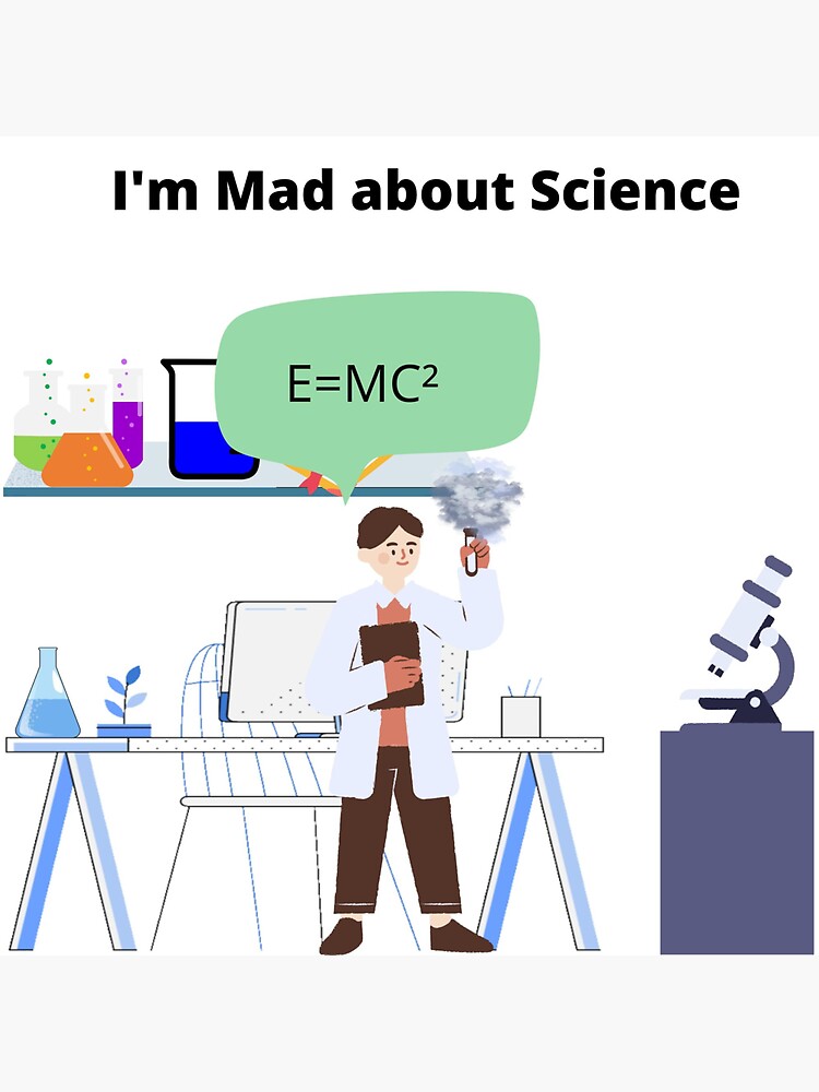 "I'm mad about science " Sticker for Sale by luvartist | Redbubble