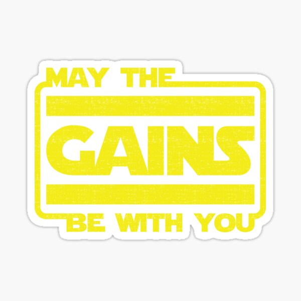 "May The Gains Be With You | Gym | Fitness | Bodybuilding" Sticker for ...