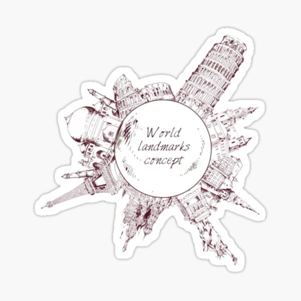 "World Landmark Concept" Sticker for Sale by LynaJonh | Redbubble