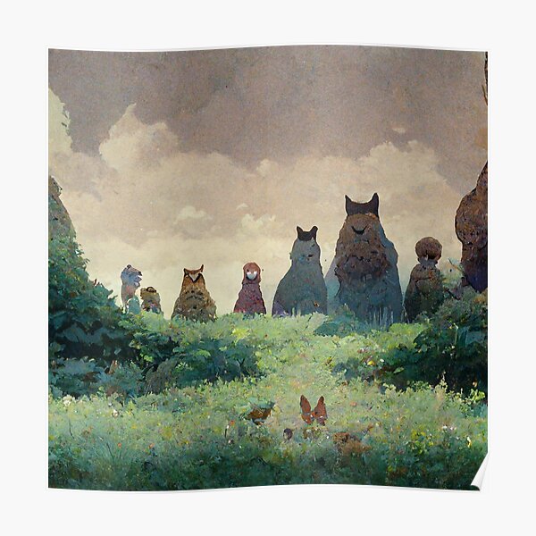 "Anime Animal Friends" Poster for Sale by Nanashi-AI | Redbubble