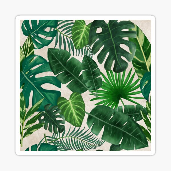 "Tropical Leaves Variety Pattern" Sticker for Sale by Kevin-PR | Redbubble