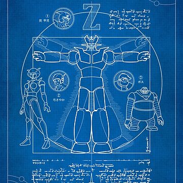 "241 Mazinger Z Blueprint" Photographic Print for Sale by yexart ...