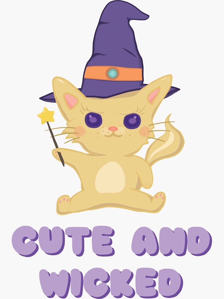 "Cute and Wicked Cat Witch - Halloween - Spooky Season - cute kawaii ...