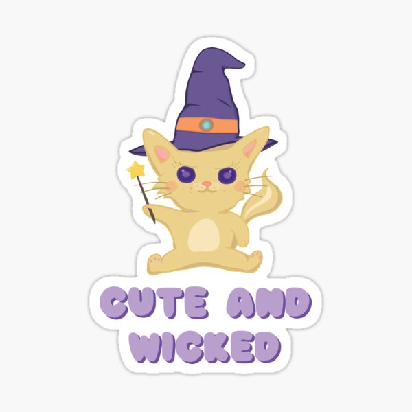 "Cute and Wicked Cat Witch - Halloween - Spooky Season - cute kawaii ...