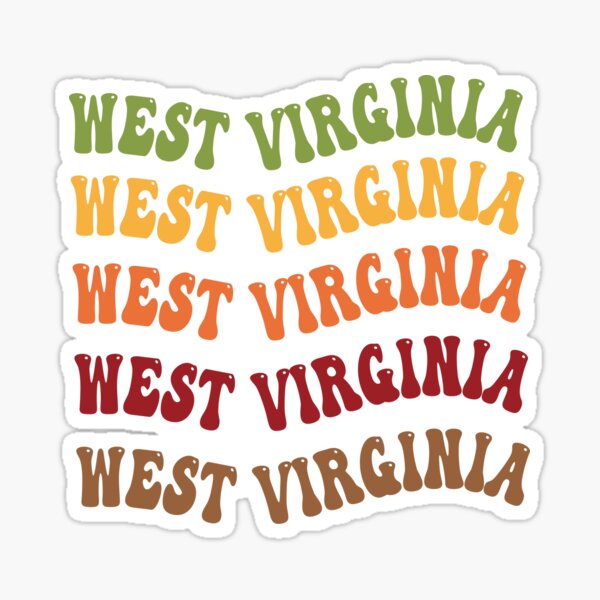 "West Virginia Retro Vintage Groovy Wavy Text Classic" Sticker for Sale ...