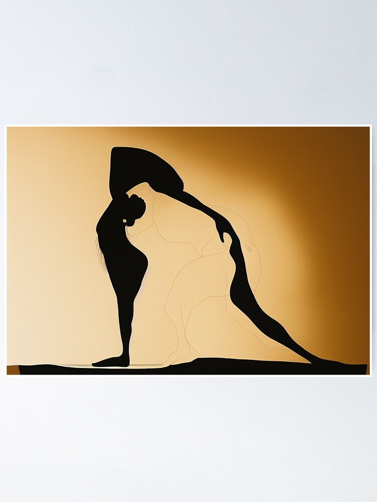 "Abstract Art of Yoga Pose - Created by Artificial Intelligence" Poster ...