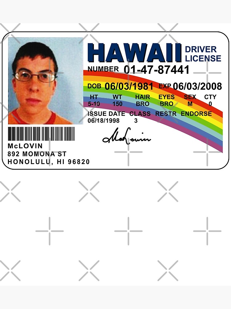Póster «Licencia de conducir de McLovin Hawái» de jackellies | Redbubble