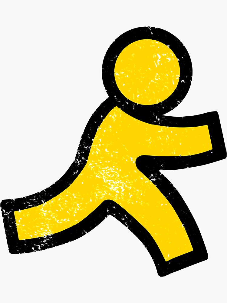 "AOL Instant Messenger Distressed Logo" Sticker for Sale by TravisKer ...