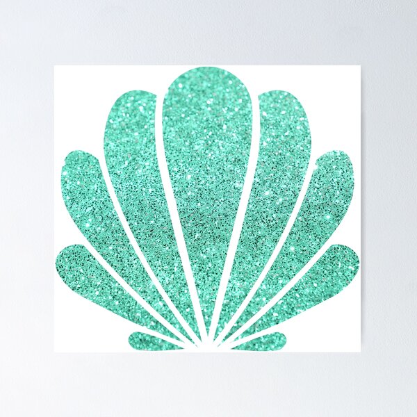 "Blue Sparkle Seashell" Poster for Sale by mynameisliana | Redbubble